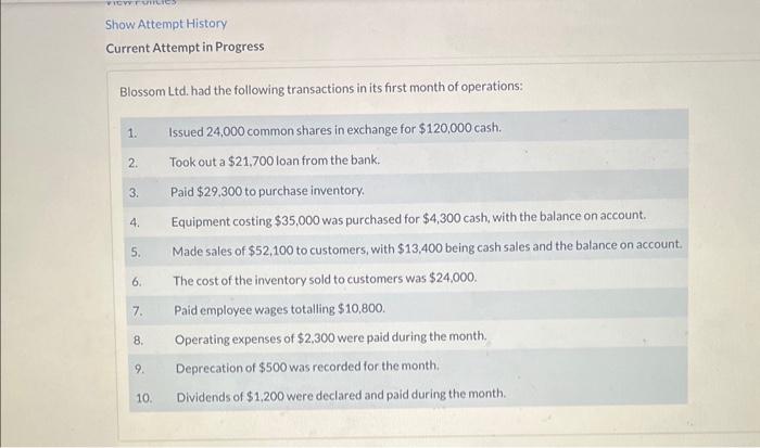 Solved Show Attempt History Current Attempt in Progress | Chegg.com