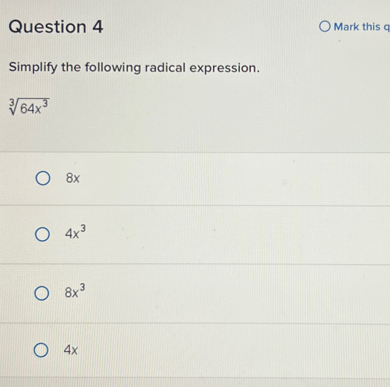 Solved Question 4Mark thisSimplify the following radical | Chegg.com