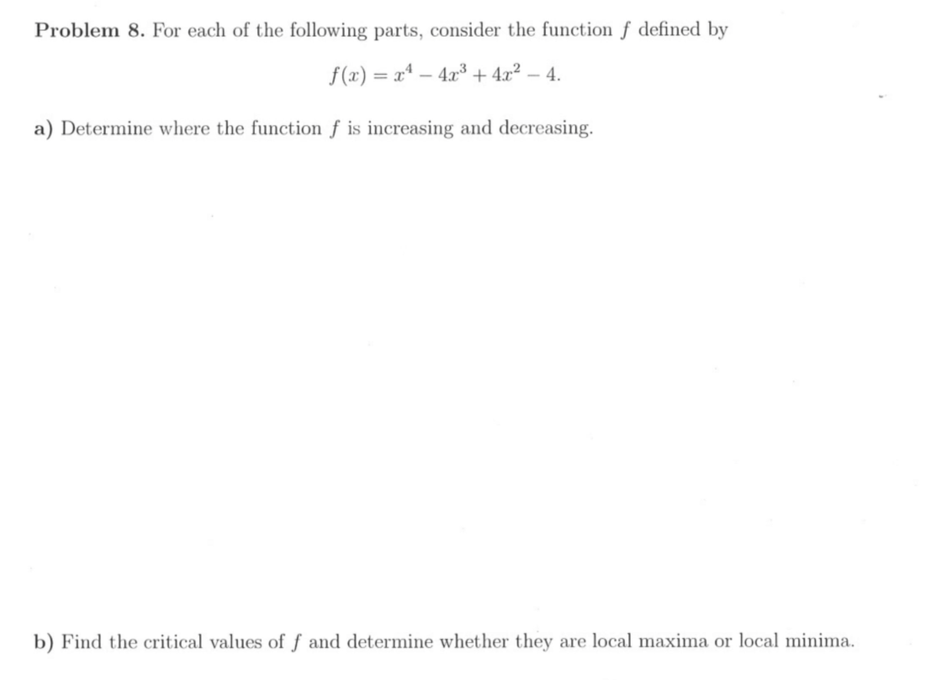 Solved Problem 8. ﻿For each of the following parts, consider | Chegg.com