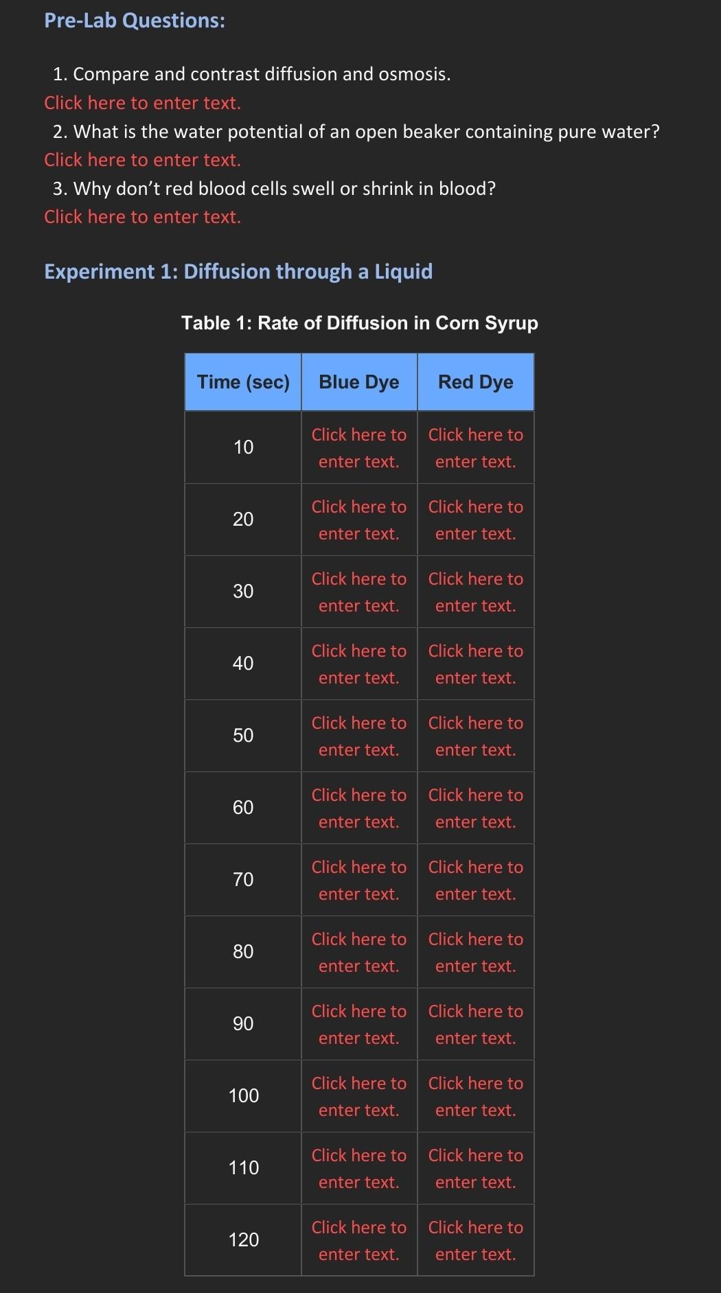 Solved Pre-Lab Questions: 1. Compare and contrast diffusion | Chegg.com
