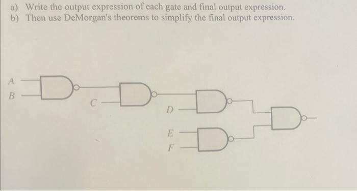 Solved a) Write the output expression of each gate and final | Chegg.com