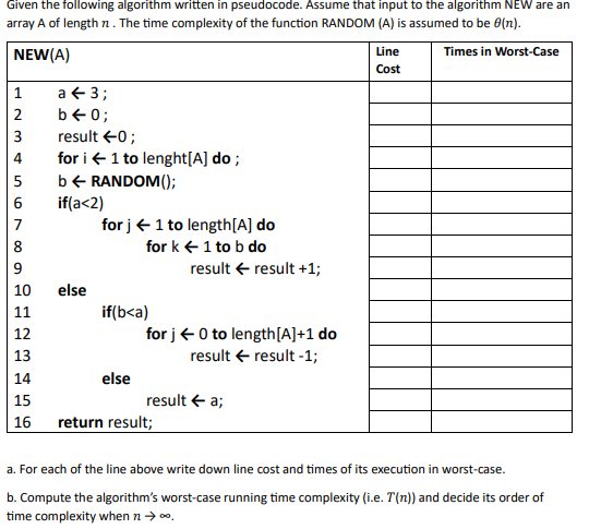 Given The Following Algorithm Written In Pseudocode
