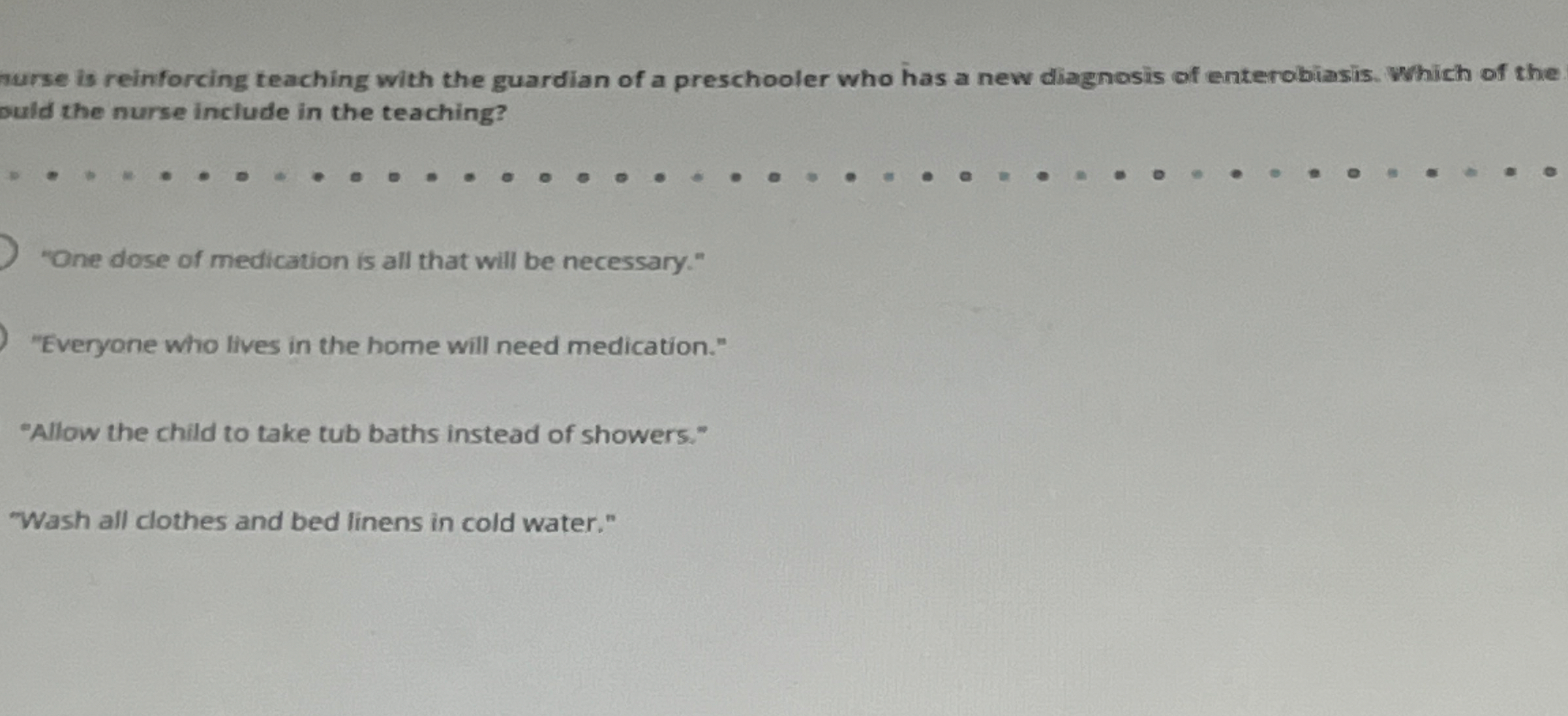 wurse is reinforcing teaching with the guardian of a | Chegg.com