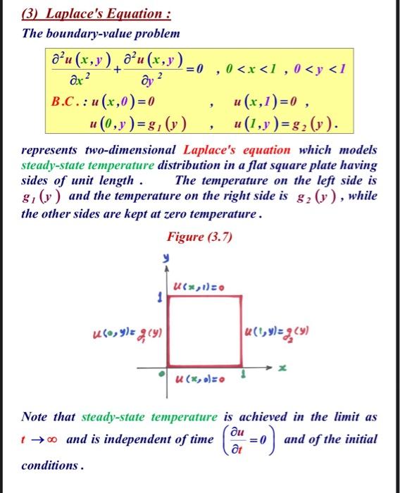 Solved (3) Laplace's Equation: The boundary-value problem | Chegg.com