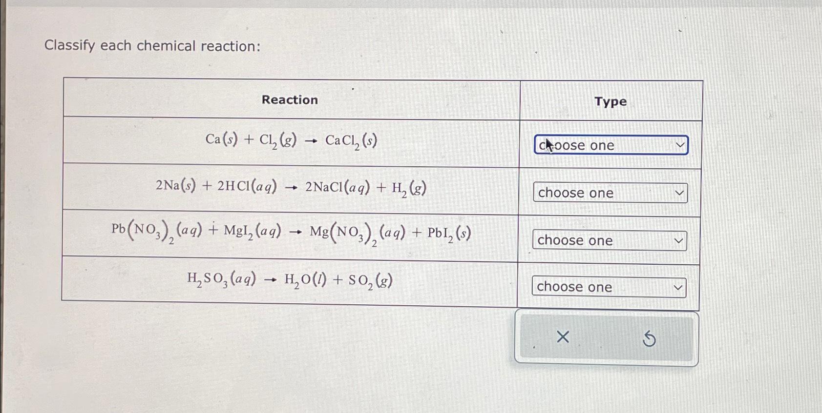 Solved Classify each chemical | Chegg.com