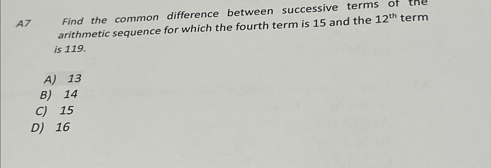 Solved Find The Common Difference Between Successive Terms 
