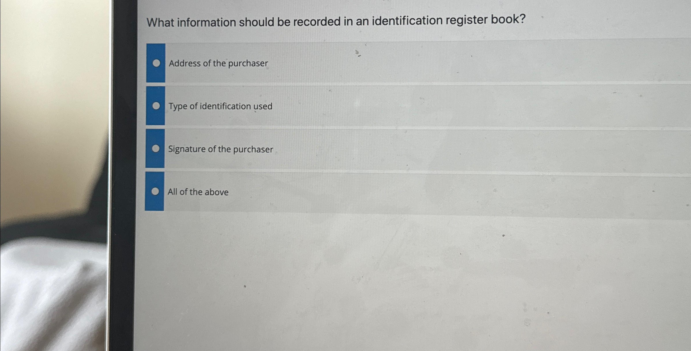 Solved What information should be recorded in an | Chegg.com