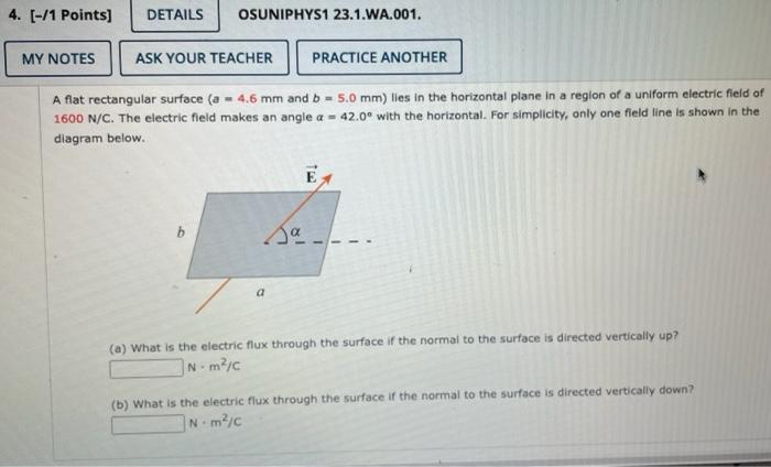 Solved 4. [-/1 Points) DETAILS OSUNIPHYS1 23.1.WA.001. MY | Chegg.com