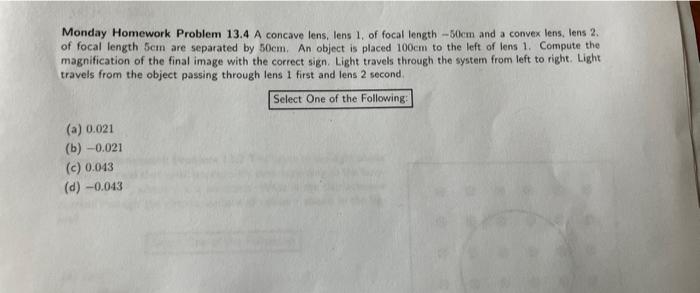 Solved Monday Homework Problem 13.3 You can purchase a large | Chegg.com