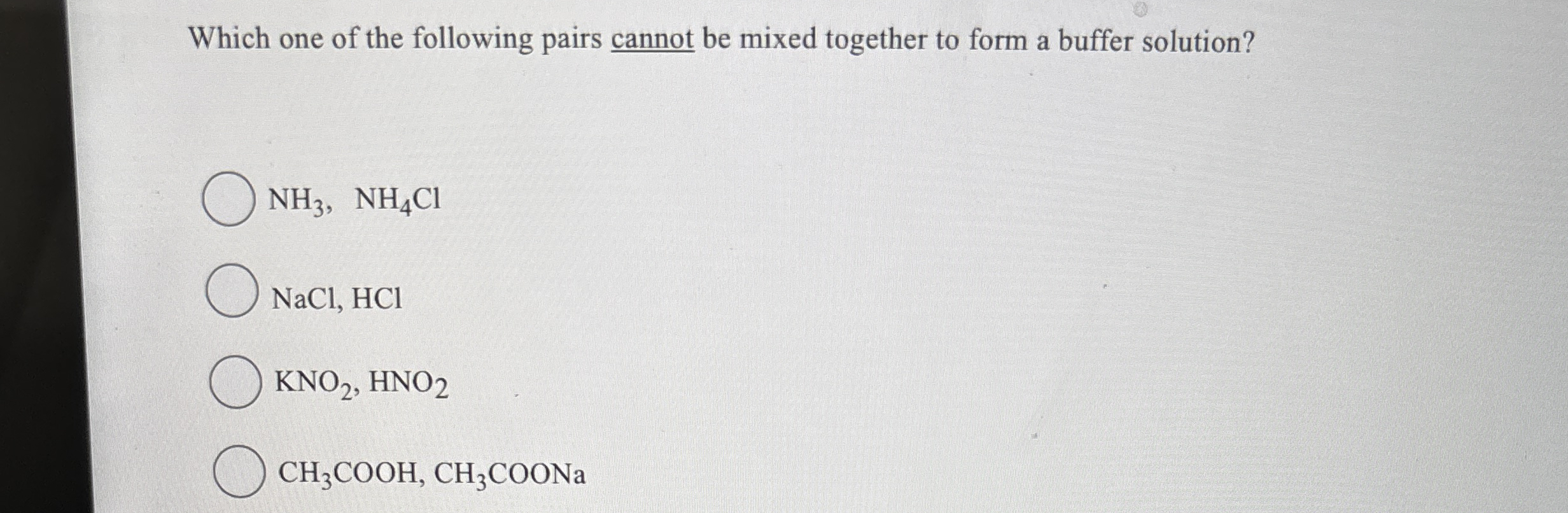 Solved Which one of the following pairs cannot be mixed | Chegg.com