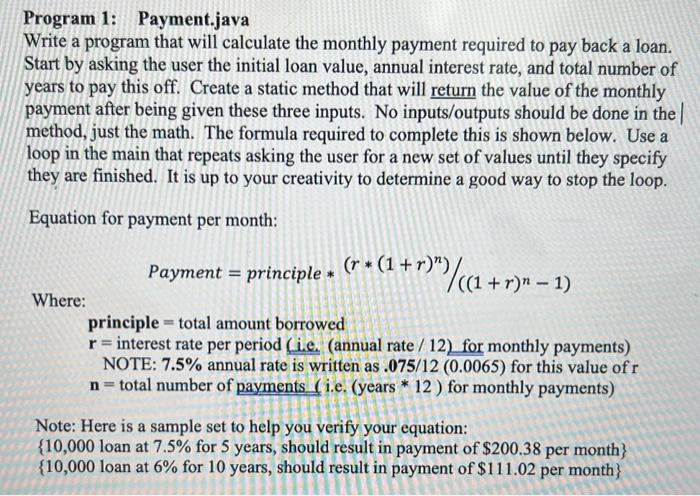 Solved Program 1 Paymentjava Write A Program That Will 