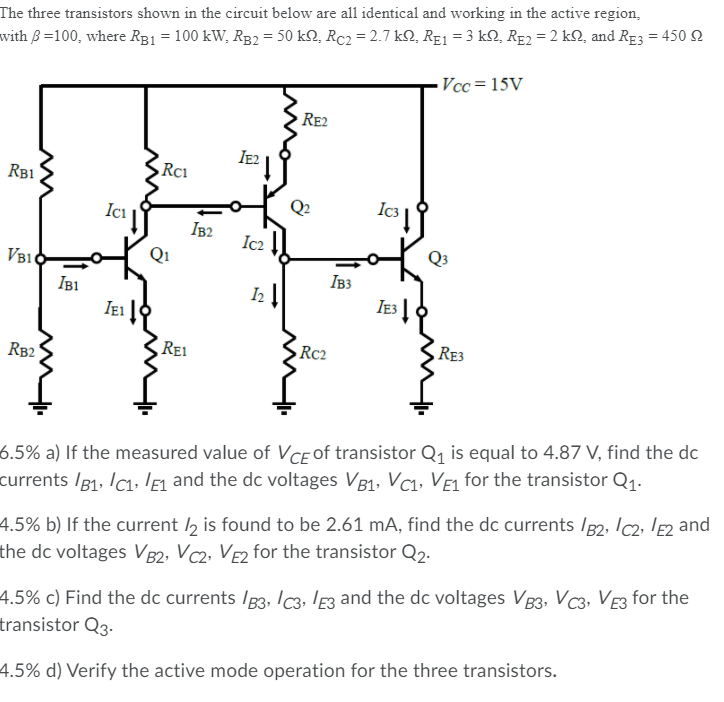 Solved The three transistors shown in the circuit below are | Chegg.com
