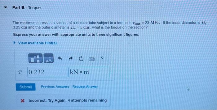 Solved Learning Goal: To use the torsion formula to relate | Chegg.com