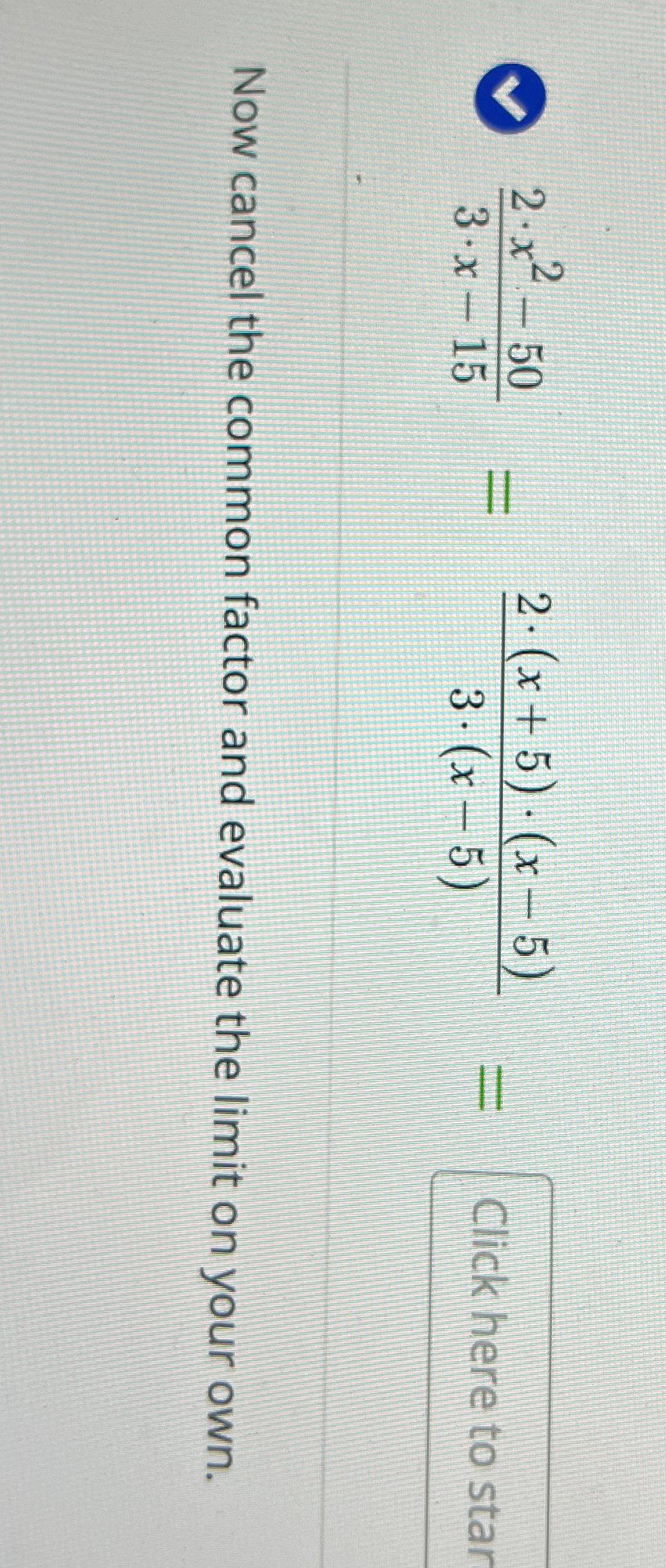 Solved 2 x2 503 x 15 2 x 5 x 5 3 x 5 Now Cancel The Chegg