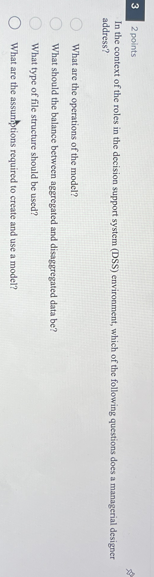 Solved 32 ﻿pointsIn the context of the roles in the decision | Chegg.com