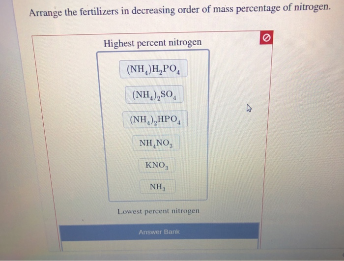 Solved Arrange the fertilizers in decreasing order of mass | Chegg.com
