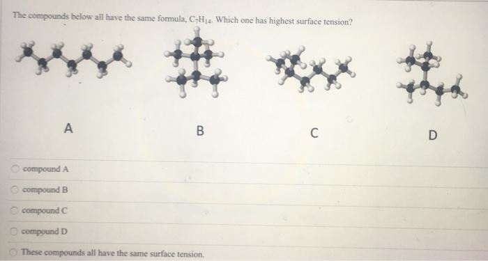 Solved The compounds below all have the same formula, C-H14. | Chegg.com