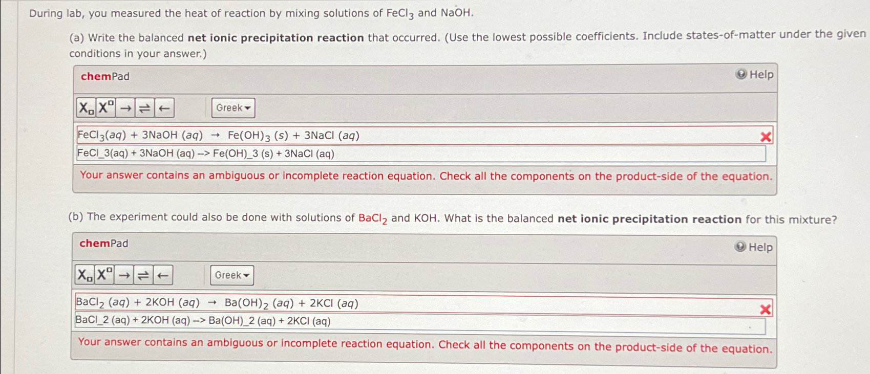 Solved During lab, you measured the heat of reaction by | Chegg.com