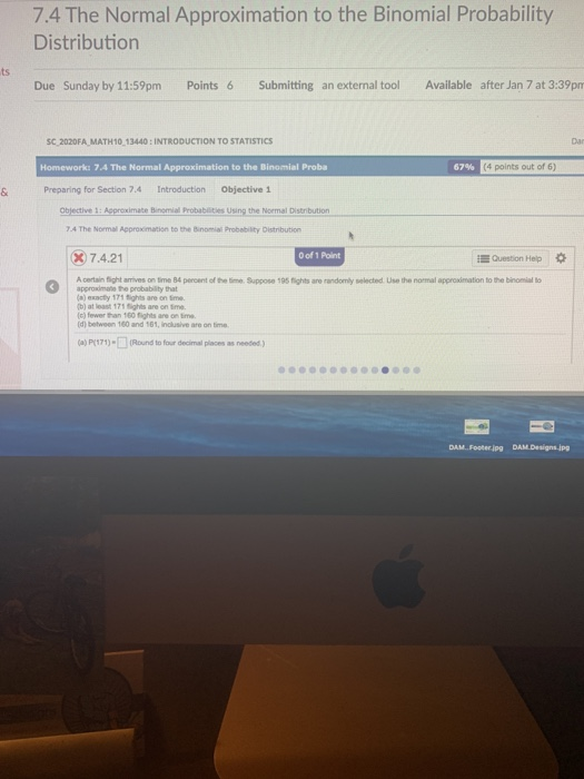 Solved 7.4 The Normal Approximation to the Binomial | Chegg.com