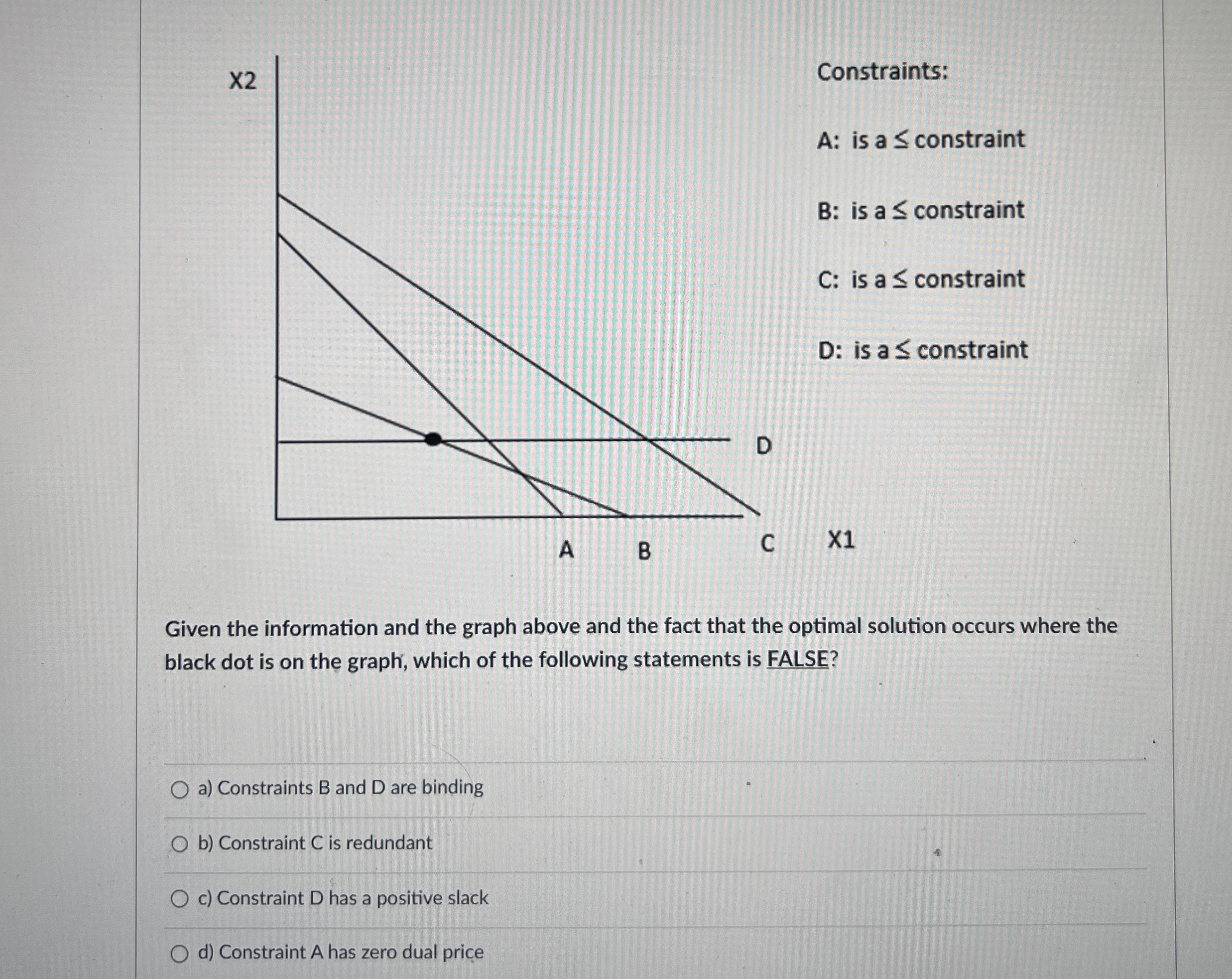 Solved Constraints:A: is a ≤ ﻿constraintB: is a ≤ | Chegg.com