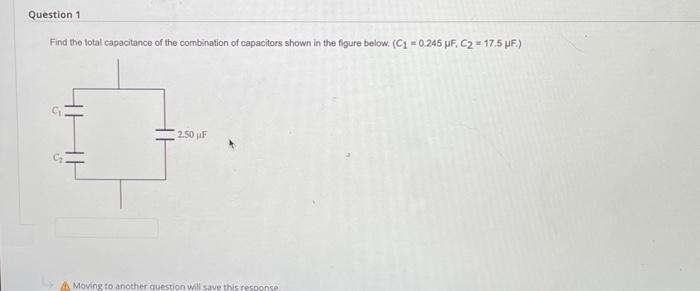 Solved Find the lotal capacitance of the combination of | Chegg.com