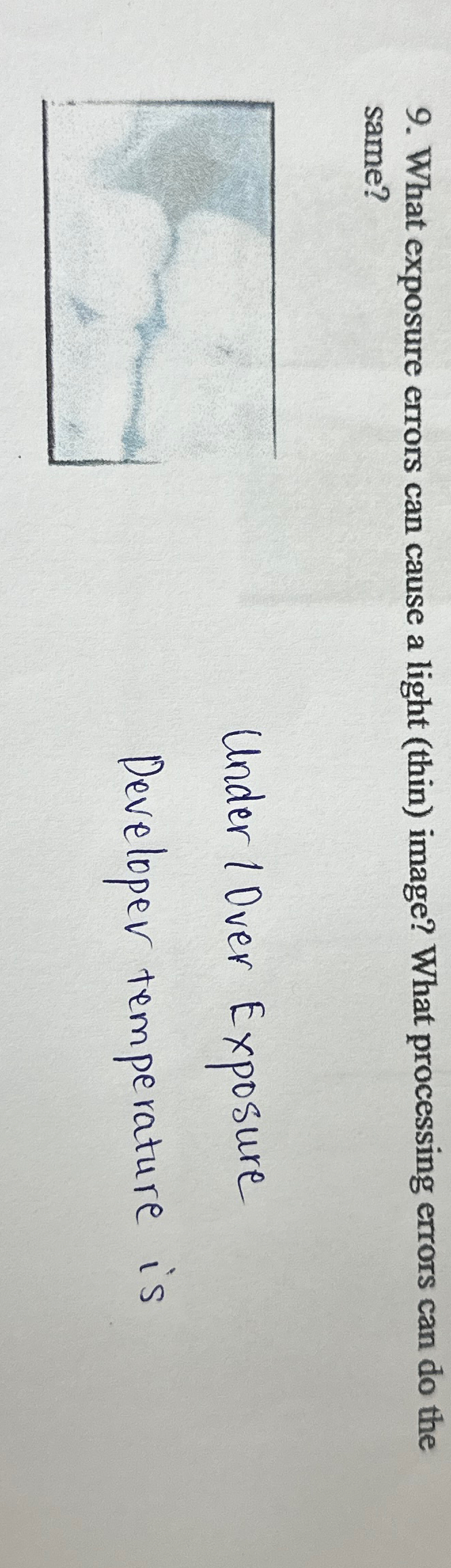 Solved What exposure errors can cause a light (thin) ﻿image? | Chegg.com