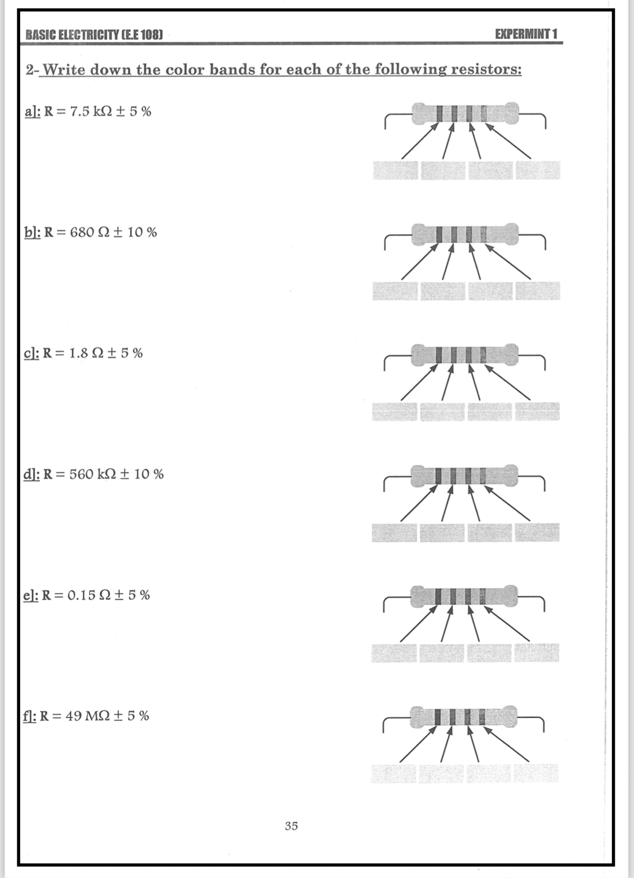 Solved BASIC ELEGTRICITY [E.E 108]EXPERMINT 12-Write down | Chegg.com