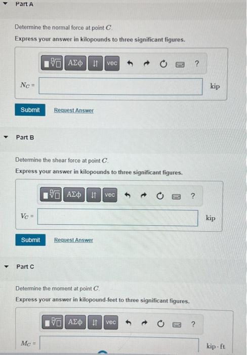 Solved Determine the normal force at point C. Express your | Chegg.com