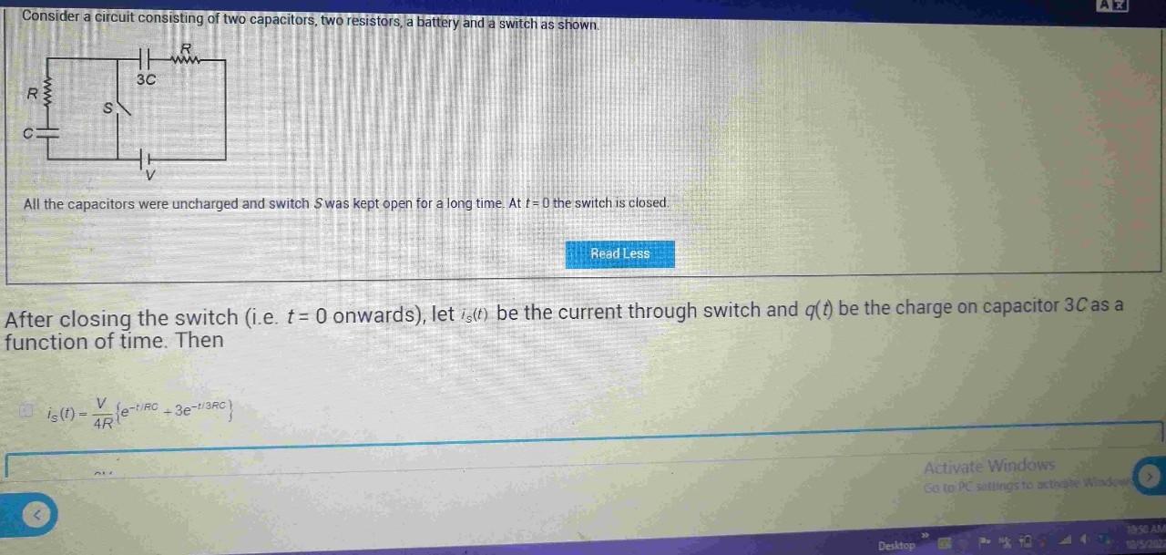 Solved Consider a circuit consisting of two capacitors, two | Chegg.com