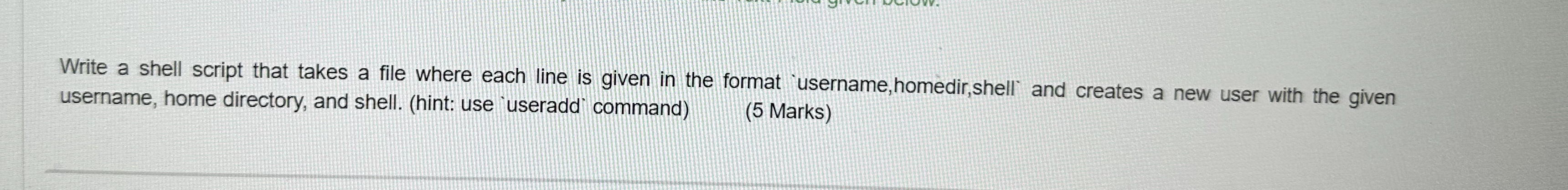 Solved Write a shell script that takes a file where each | Chegg.com