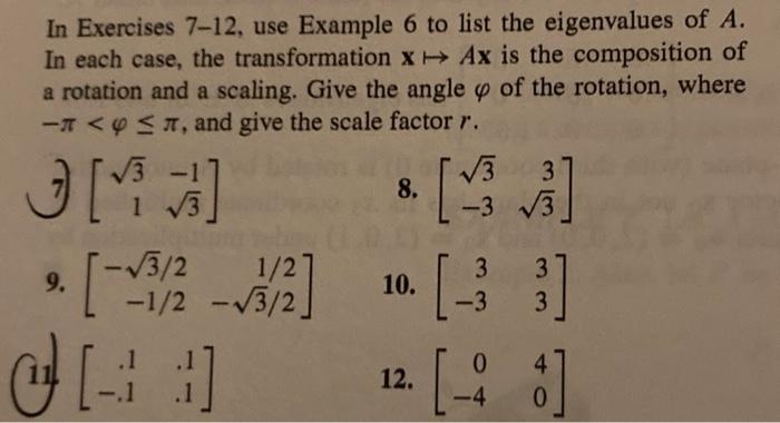 Solved In Exercises 7-12, use Example 6 to list the | Chegg.com