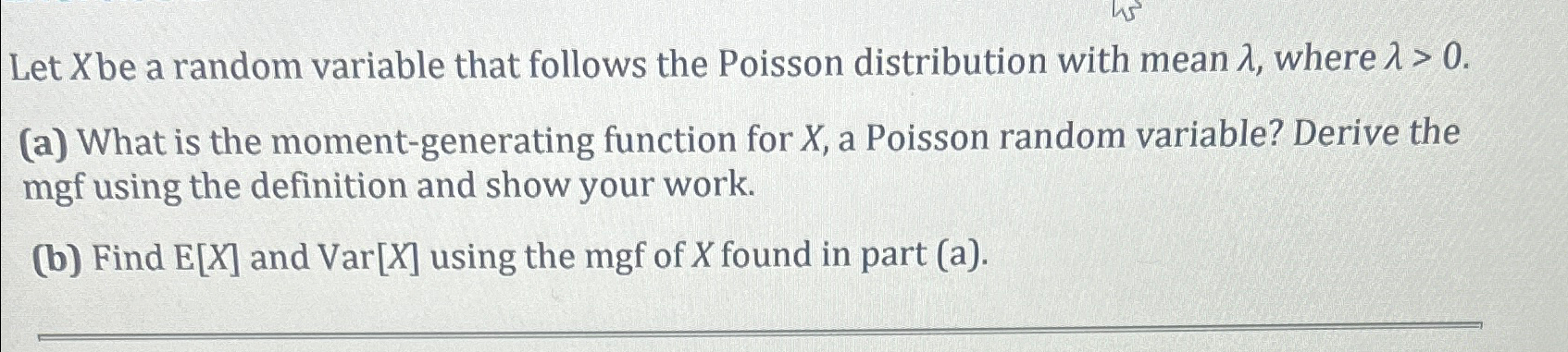 Solved Let x ﻿be a random variable that follows the Poisson | Chegg.com
