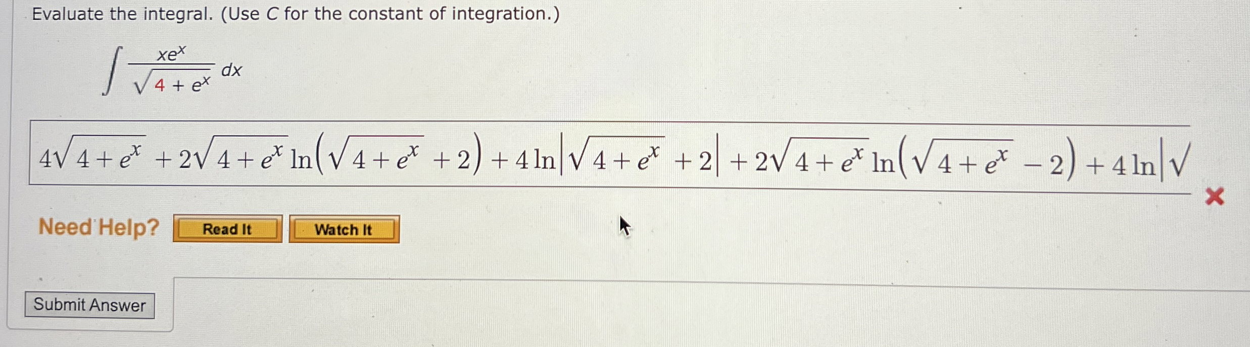 Solved Evaluate the integral. (Use C ﻿for the constant of | Chegg.com