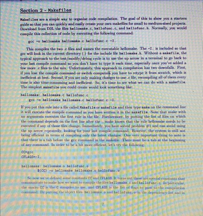 Solved Section 2 - Maketiles Hakefiles are a simple way to | Chegg.com