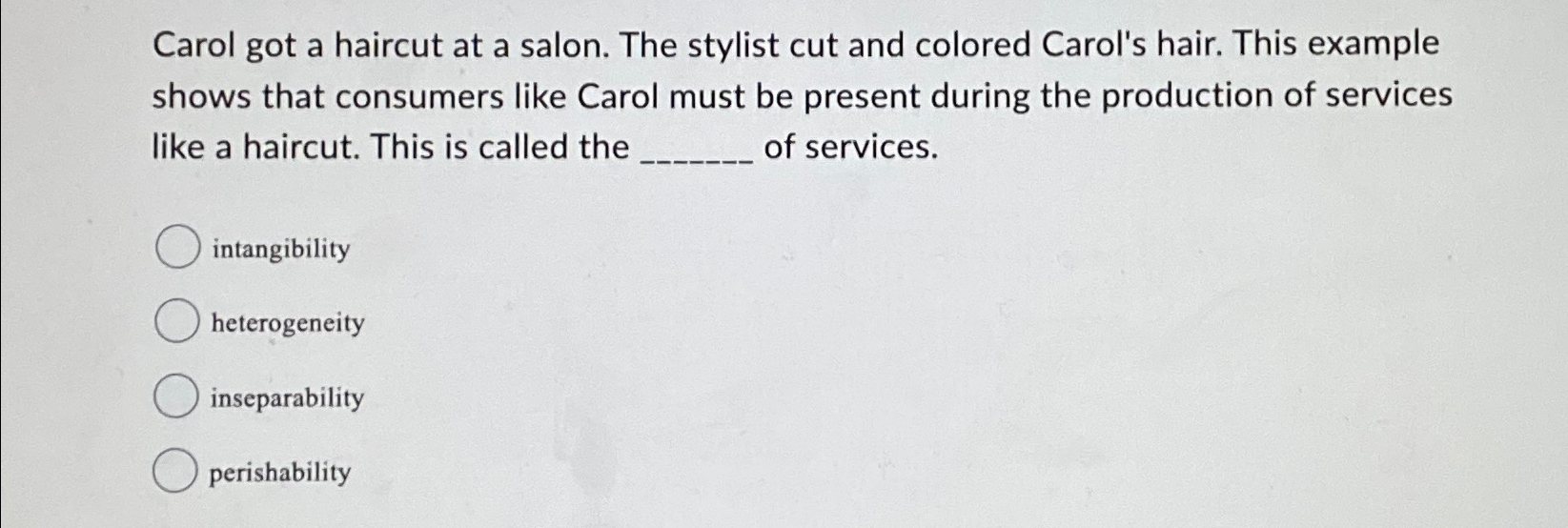 Solved Carol got a haircut at a salon. The stylist cut and | Chegg.com
