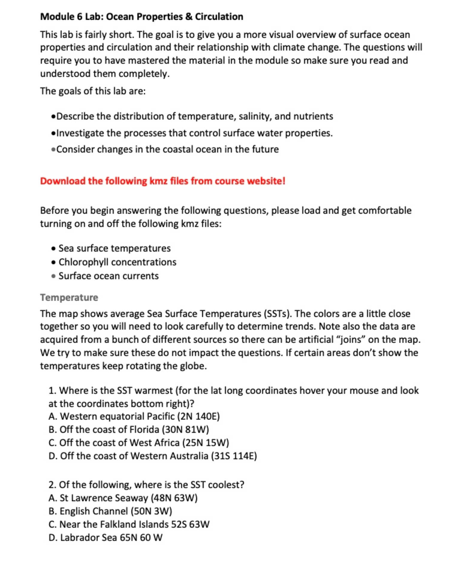 Solved Module 6 ﻿Lab: Ocean Properties & CirculationThis lab | Chegg.com