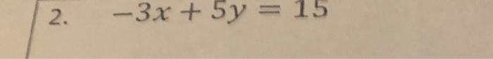Solved −3x+5y=15 | Chegg.com