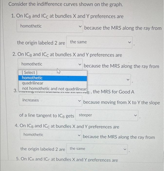 Solved Consider the indifference curves shown on the graph. | Chegg.com
