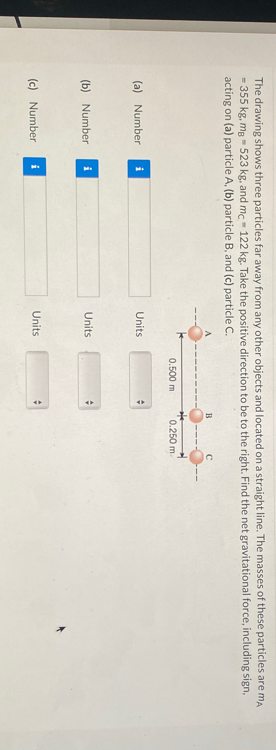 Solved The drawing shows three particles far away from any | Chegg.com