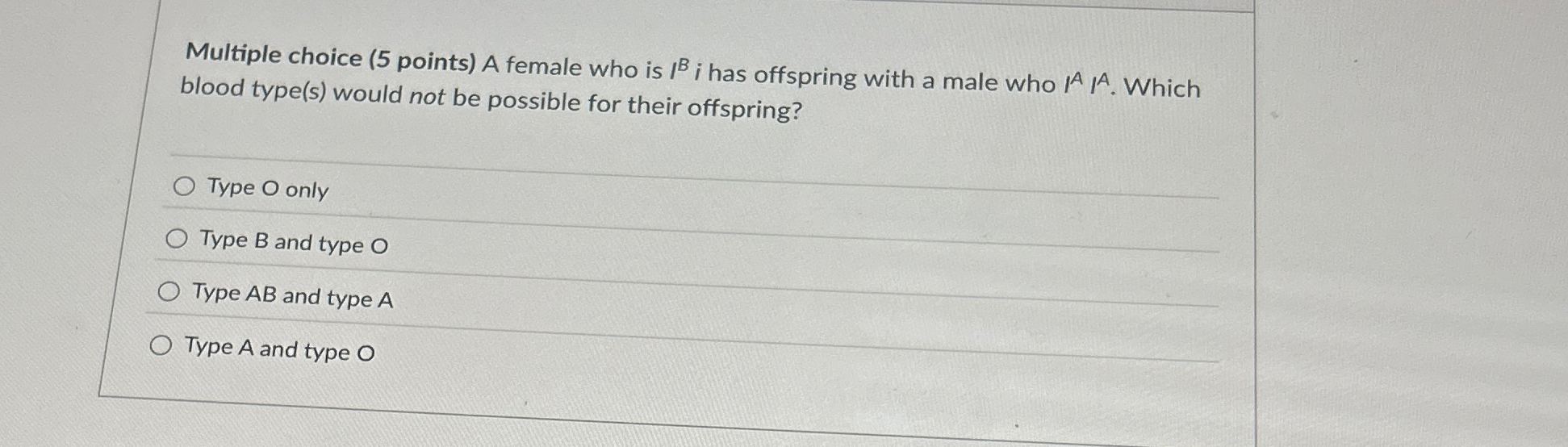 Solved Multiple choice (5 ﻿points) ﻿A female who is IBi has | Chegg.com