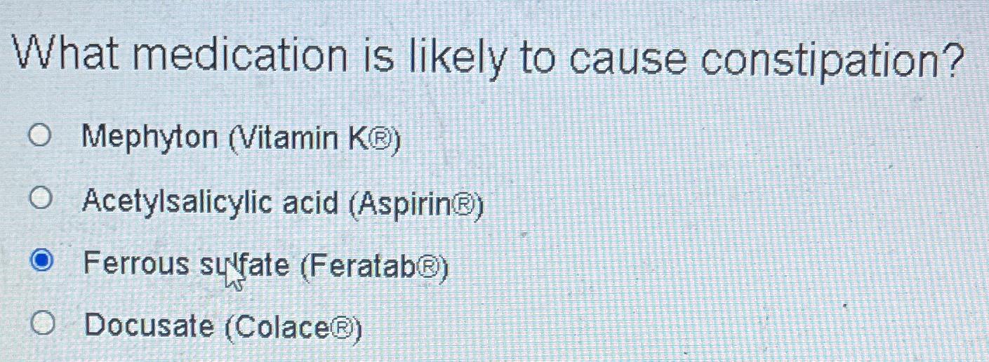 What medication is likely to cause | Chegg.com