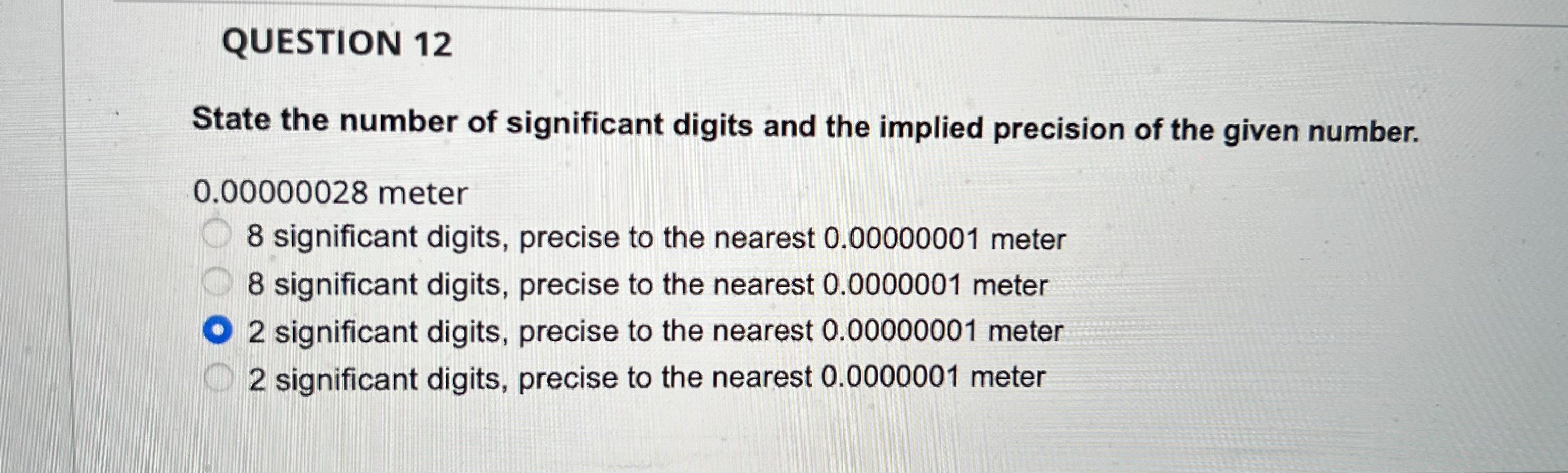 Solved QUESTION 12State the number of significant digits and | Chegg.com