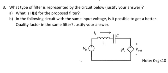 Solved 3. What type of filter is represented by the circuit | Chegg.com