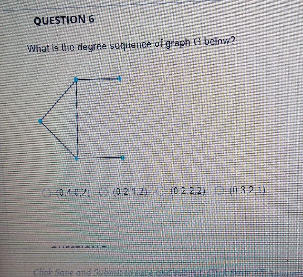 Solved QUESTION 6 What is the degree sequence of graph G | Chegg.com