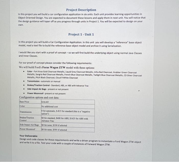Solved Project Description In this project you will build a | Chegg.com