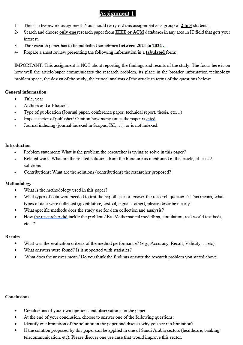 Solved Assignment 11 -Search and choose onlv one research | Chegg.com