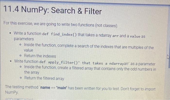 Solved For this exercise, we are going to write two | Chegg.com