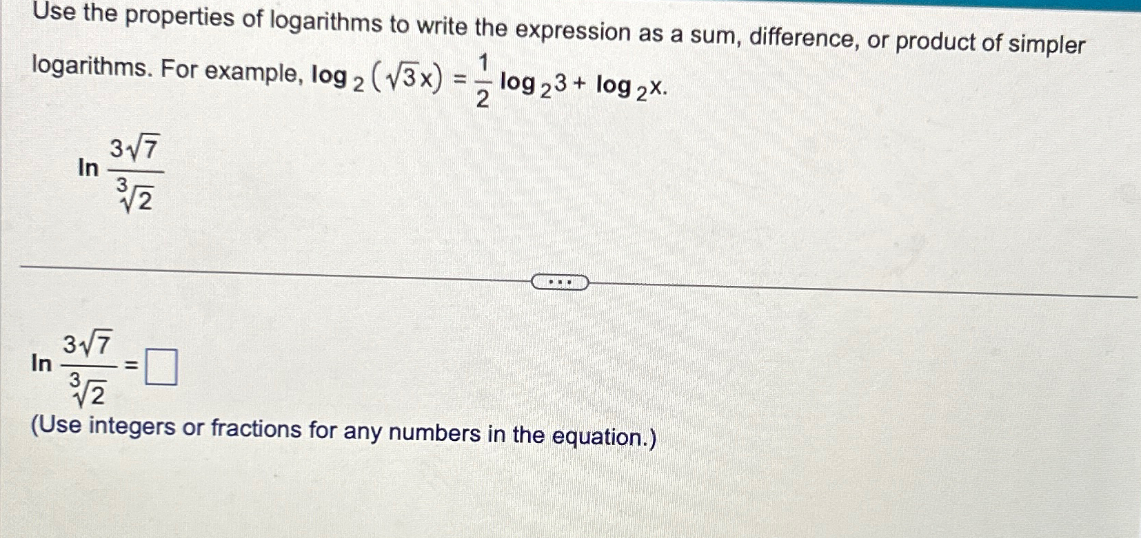 Solved Use the properties of logarithms to write the | Chegg.com