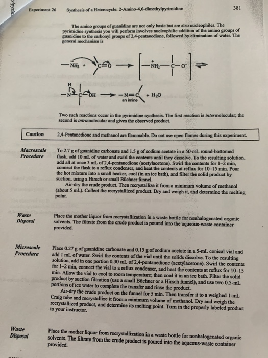 Solved PRELAB EXERCISE EXPERIMENT 26 Synthesis of a | Chegg.com