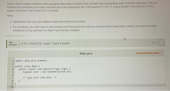 Solved Given A List Of Unique Numbers Write A Program That